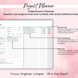 Project Planner Spreadsheet, Project Management Tool, Multi Project ...
