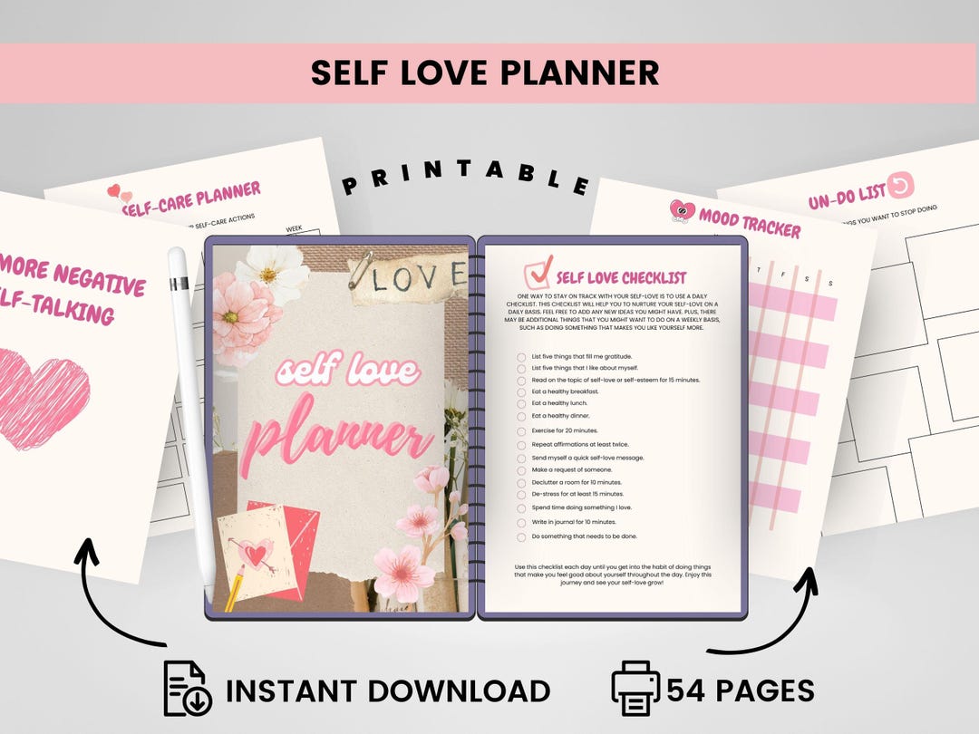 Self-love Planner Printable, Self-care Journal, Mindfulness Journal ...