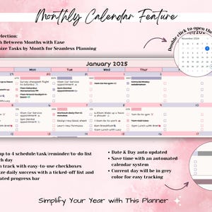 2025 Calendar Spreadsheet Google Sheets, 2025 Yearly Planner, Monthly ...