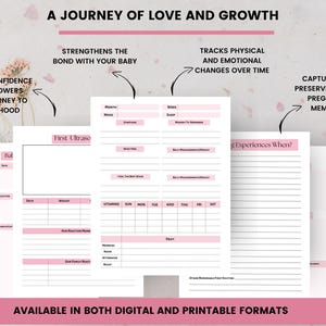 Digital Pregnancy Journal for New Mom, Printable Pregnancy Journal to ...