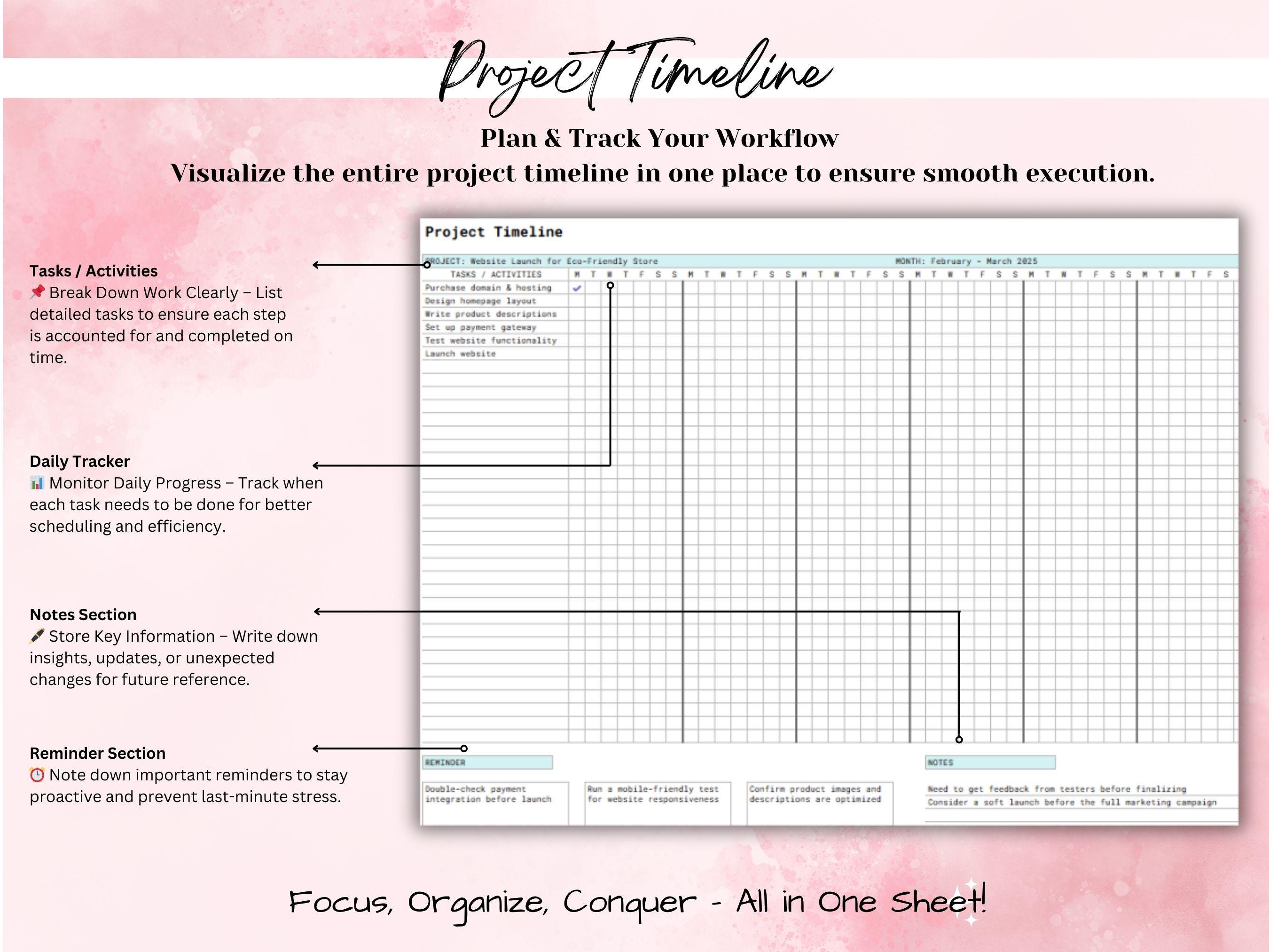 Project Planner Spreadsheet, Project Management Tool, Multi Project ...