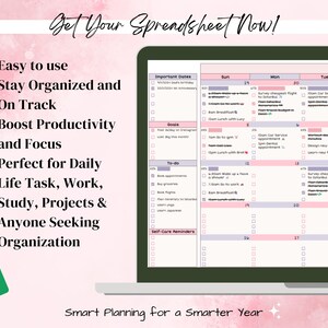 2025 Calendar Spreadsheet Google Sheets, 2025 Yearly Planner, Monthly ...
