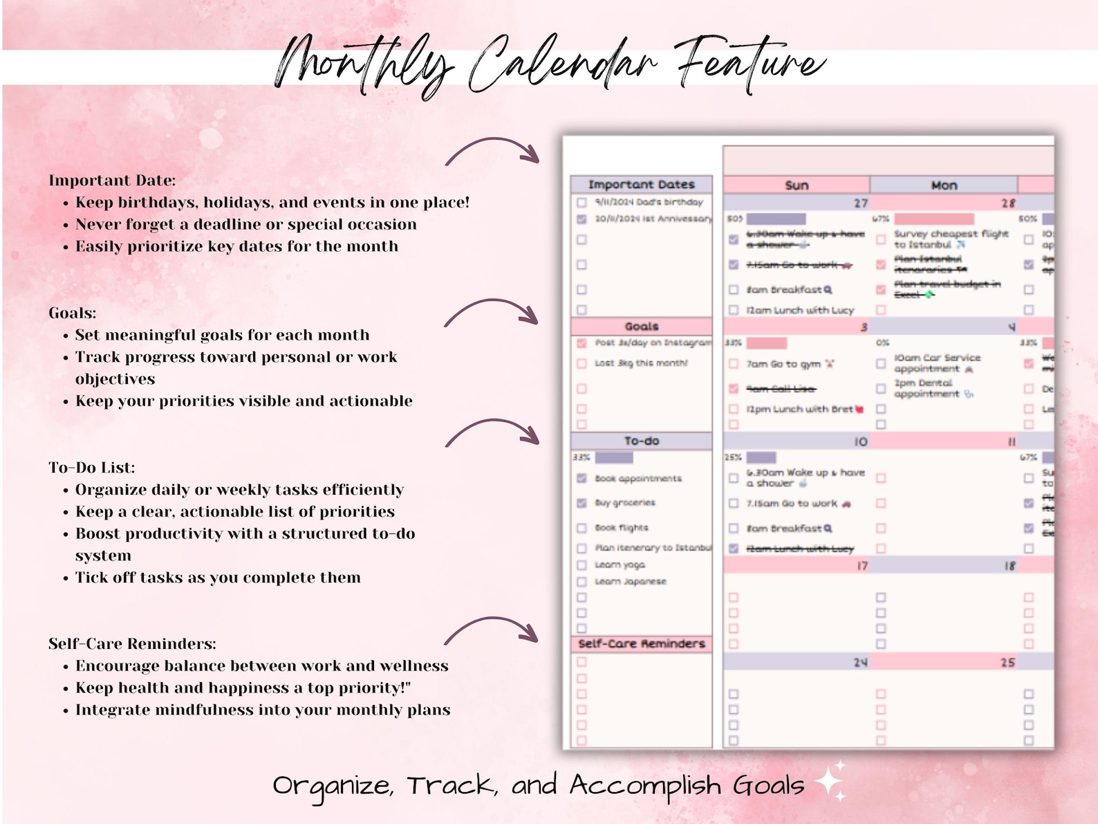 2025 Calendar Spreadsheet Google Sheets, 2025 Yearly Planner, Monthly ...