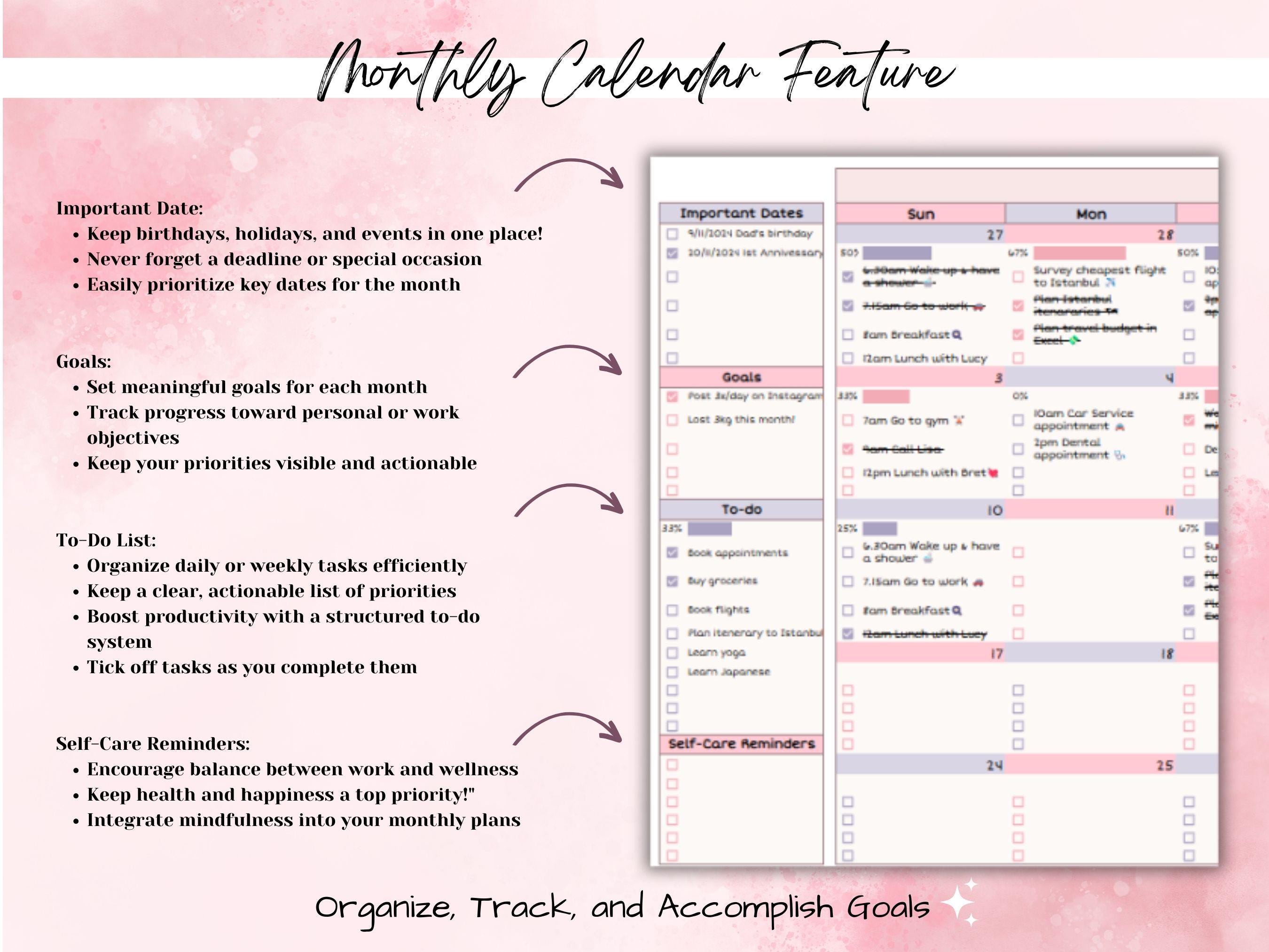 2025 Calendar Spreadsheet Google Sheets, 2025 Yearly Planner, Monthly ...