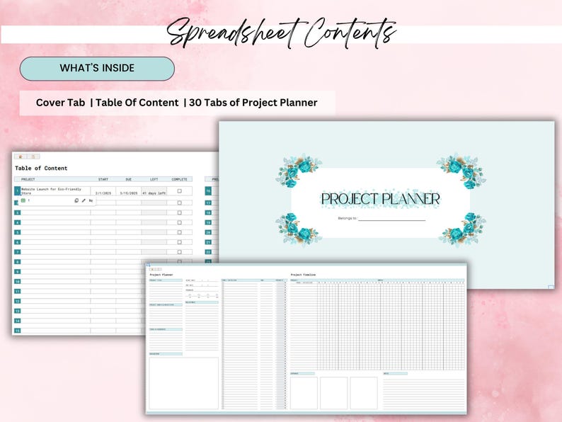 Project Planner Spreadsheet, Project Management Tool, Multi Project ...