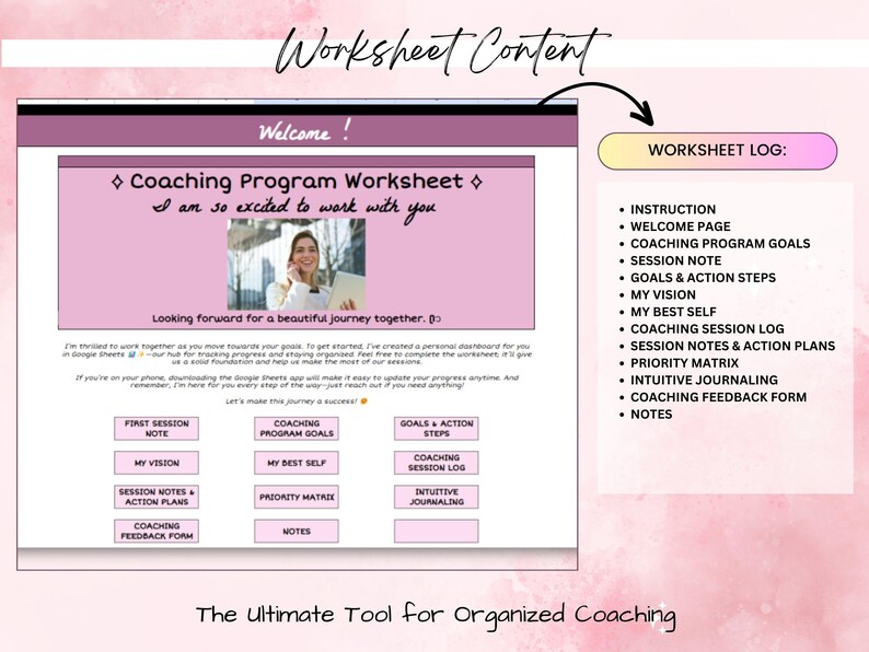 Coaching Session Worksheets Spreadsheets, Google Sheets Coaching ...
