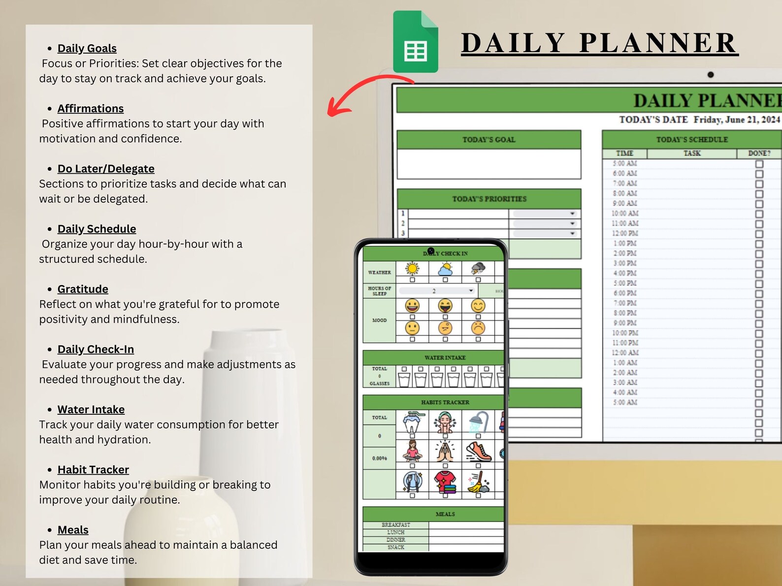 Daily Weekly Monthly Spreadsheet Google Sheet Template, Monthly ...