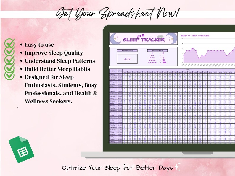 Sleep Tracker Spreadsheet, 24 Hour Sleep Tracker, Sleep Log , Mood ...