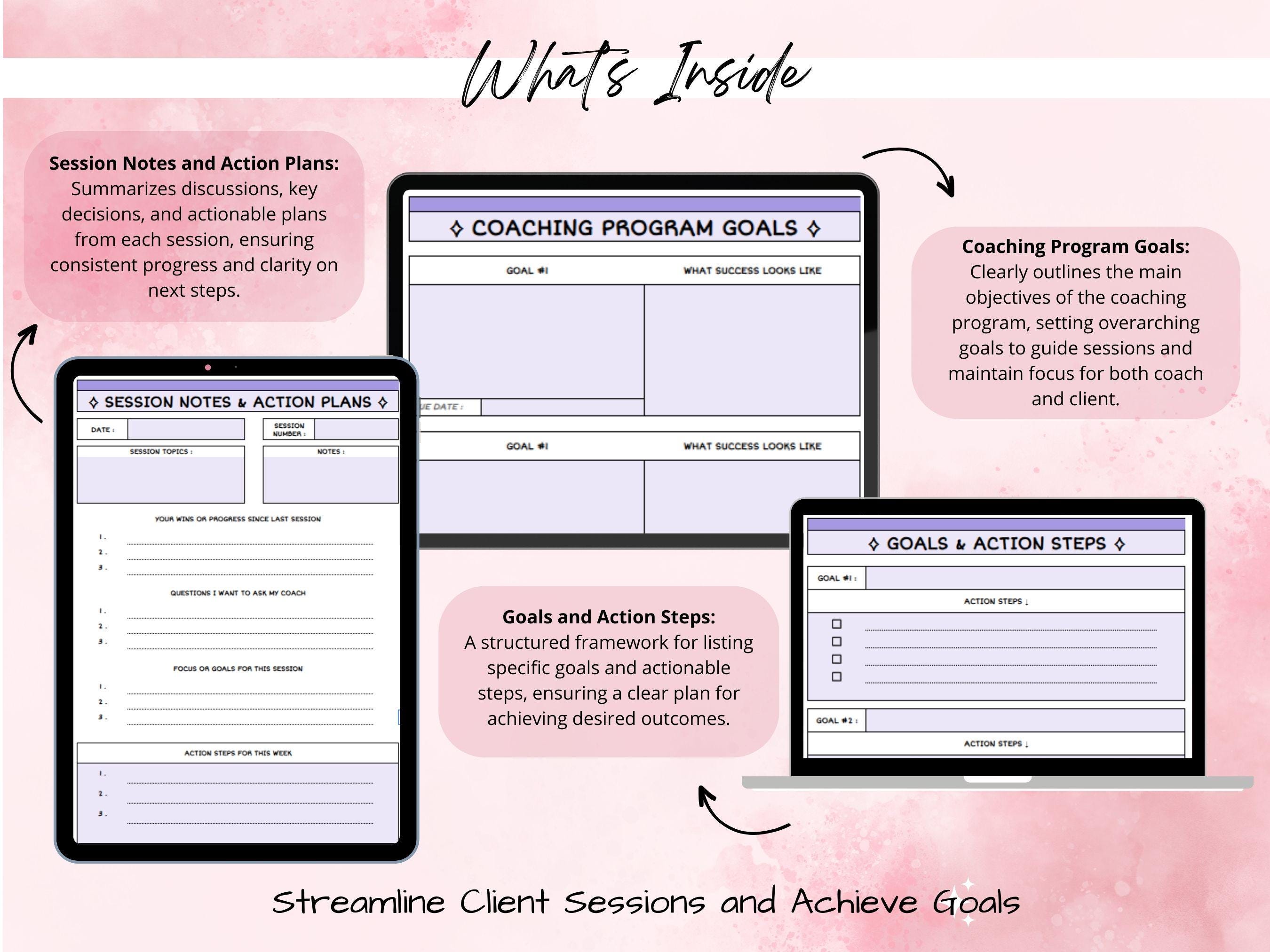 Coaching Session Worksheets Spreadsheets, Google Sheets Coaching ...