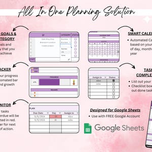 12 Week Year Planner Google Sheets, Quarterly Planner, Goal Tracker ...