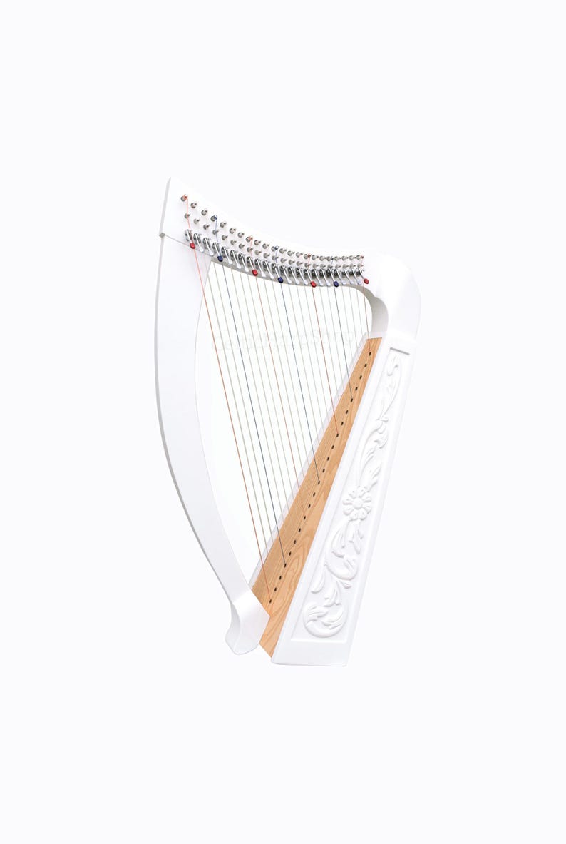 22 String Celtic Lever Harp: Handmade Mahogany Irish Folk Harp - Etsy