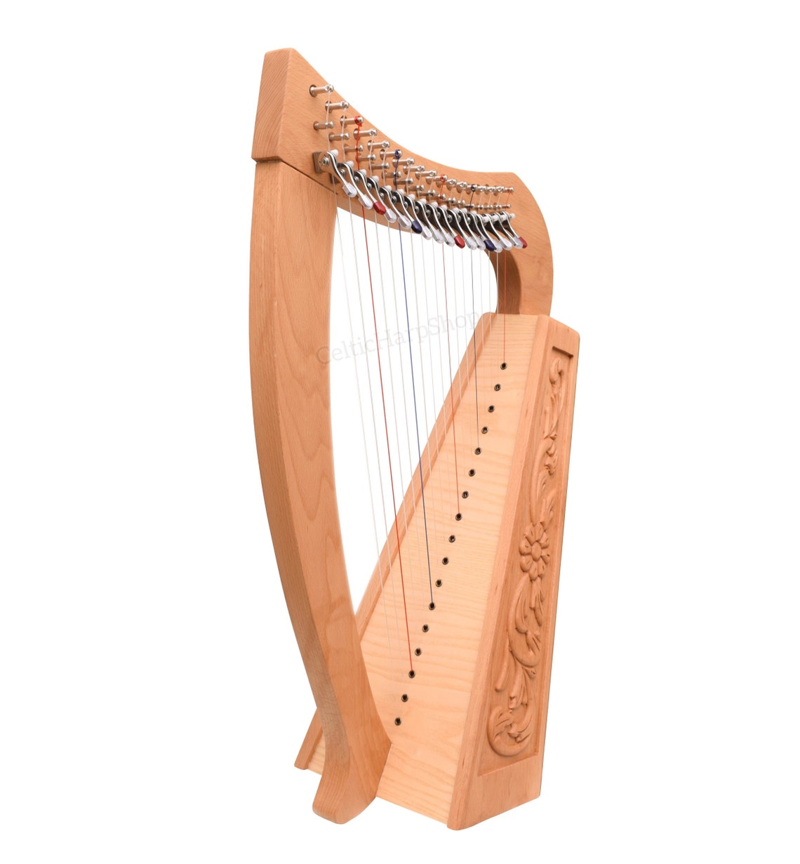 17 Strings Baby Harp, Irish Harp, Folk Harp Made With Beech Wood Comes ...