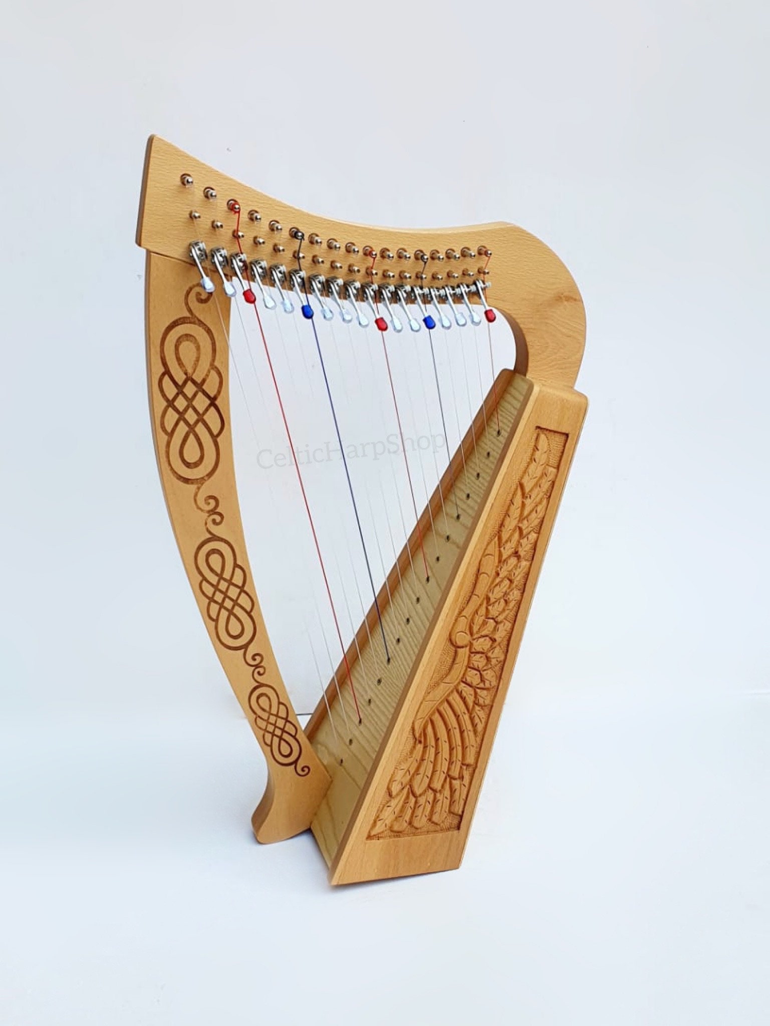 17 Strings Baby Harp, Irish Harp, Folk Harp Made With Beech Wood Comes ...