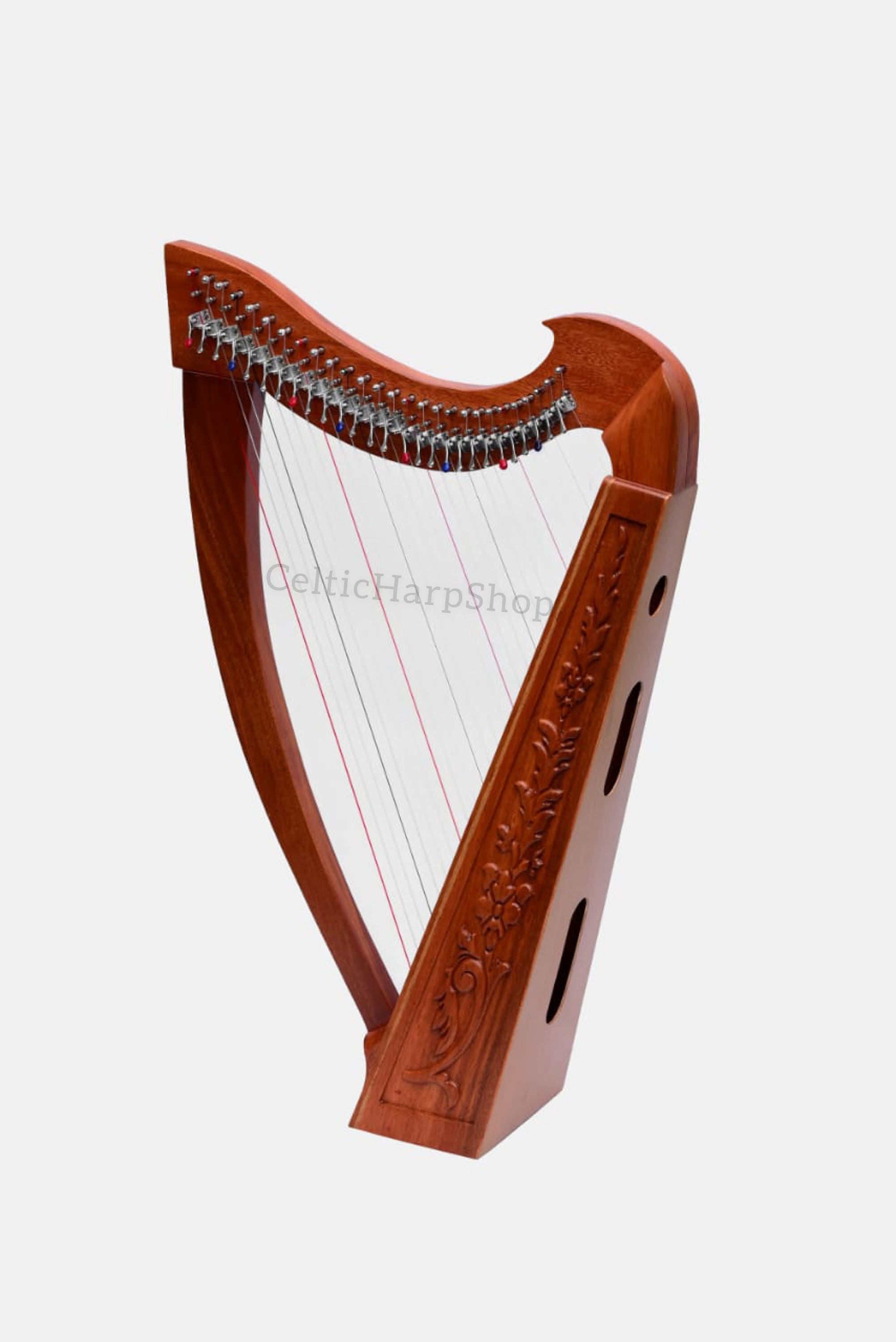 27 String Celtic Lever Harp | Handmade Mahogany Irish Folk Instrument ...