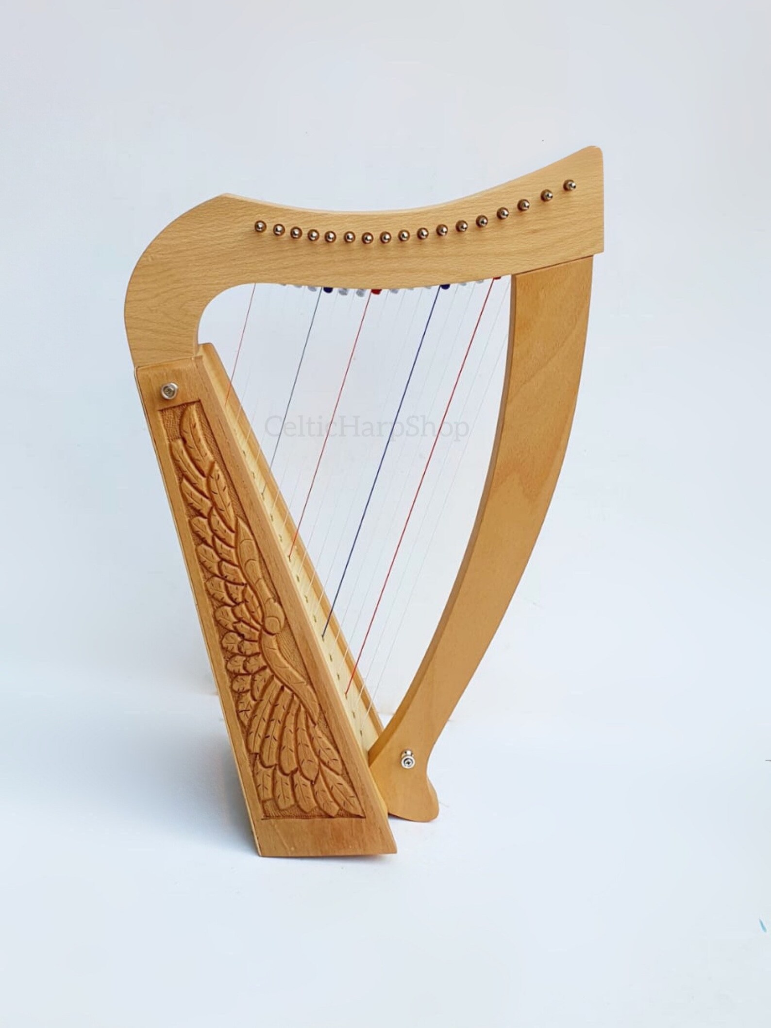 17 Strings Baby Harp, Irish Harp, Folk Harp Made With Beech Wood Comes With Padded Carry Bag ...