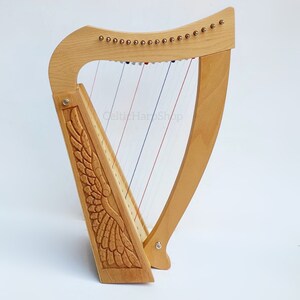 17 Strings Baby Harp, Irish Harp, Folk Harp Made With Beech Wood Comes ...