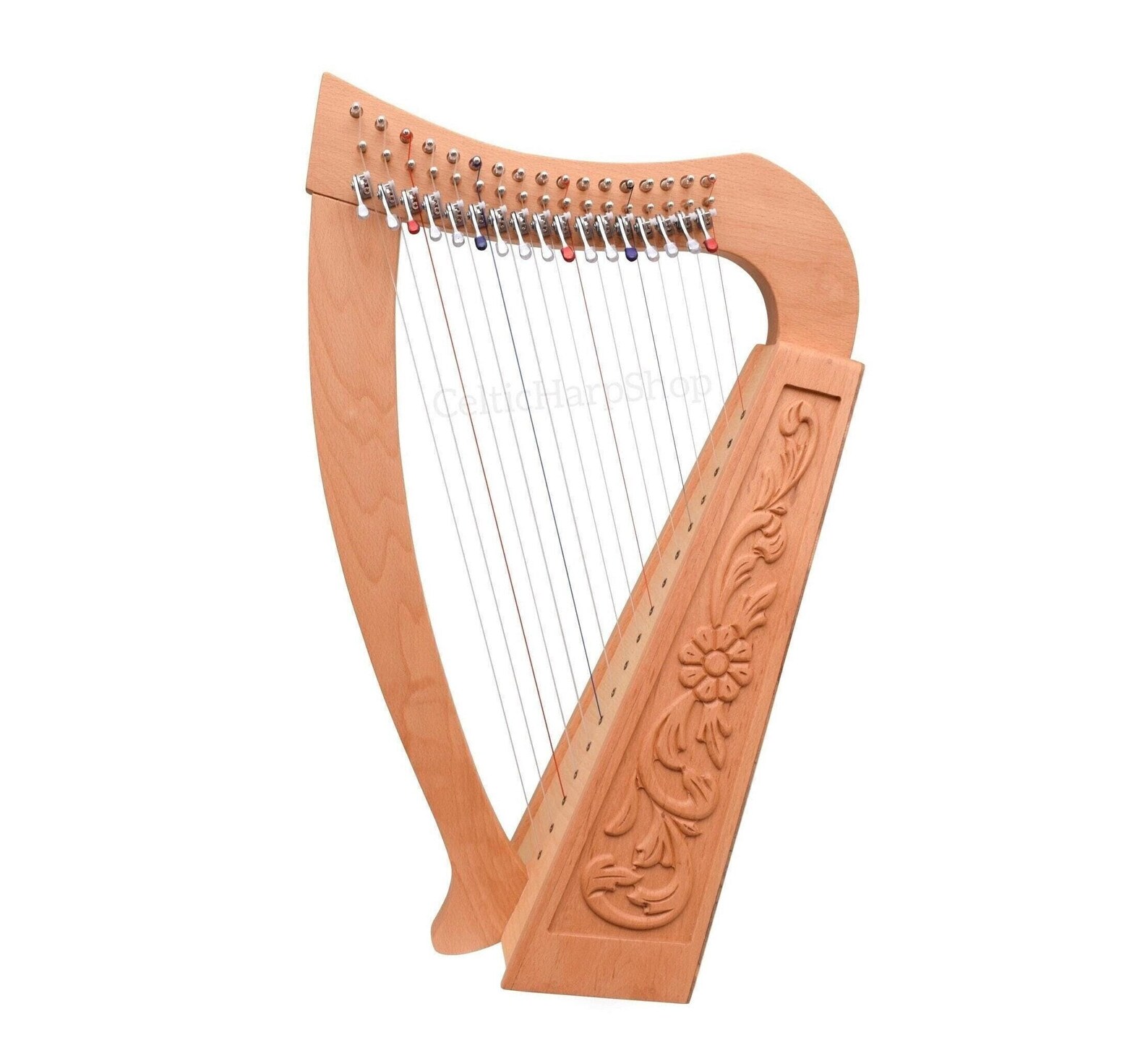 17 Strings Baby Harp, Irish Harp, Folk Harp Made With Beech Wood Comes ...