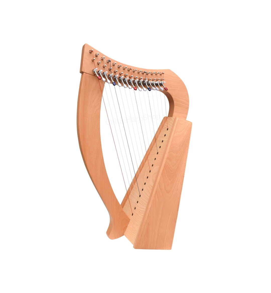 15 String Celtic Lever Harp | Handmade Beechwood Irish Folk Instrument ...