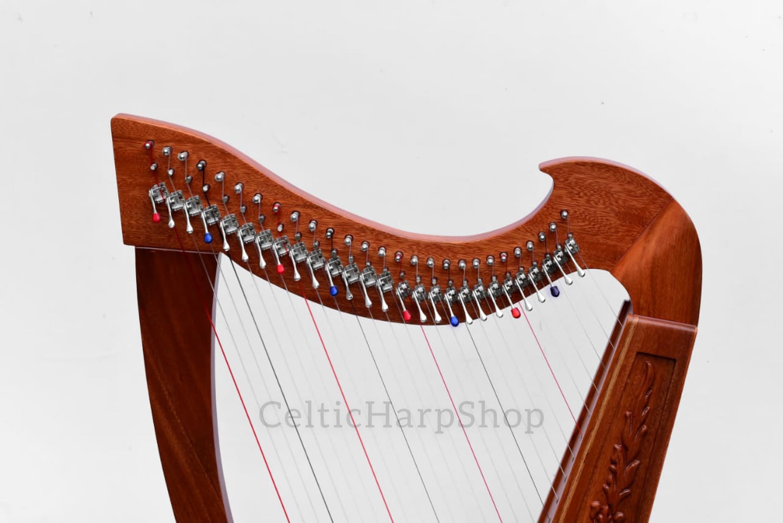 27 String Celtic Lever Harp | Handmade Mahogany Irish Folk Instrument ...