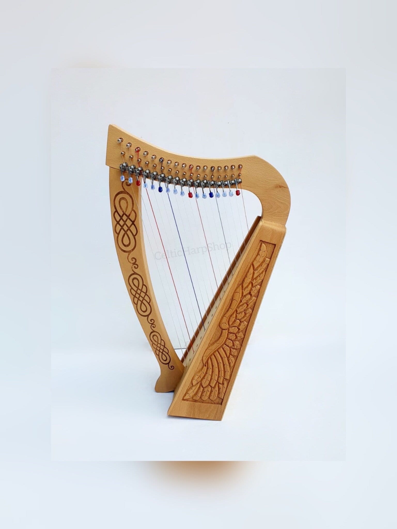 17 Strings Baby Harp, Irish Harp, Folk Harp Made With Beech Wood Comes With Padded Carry Bag ...
