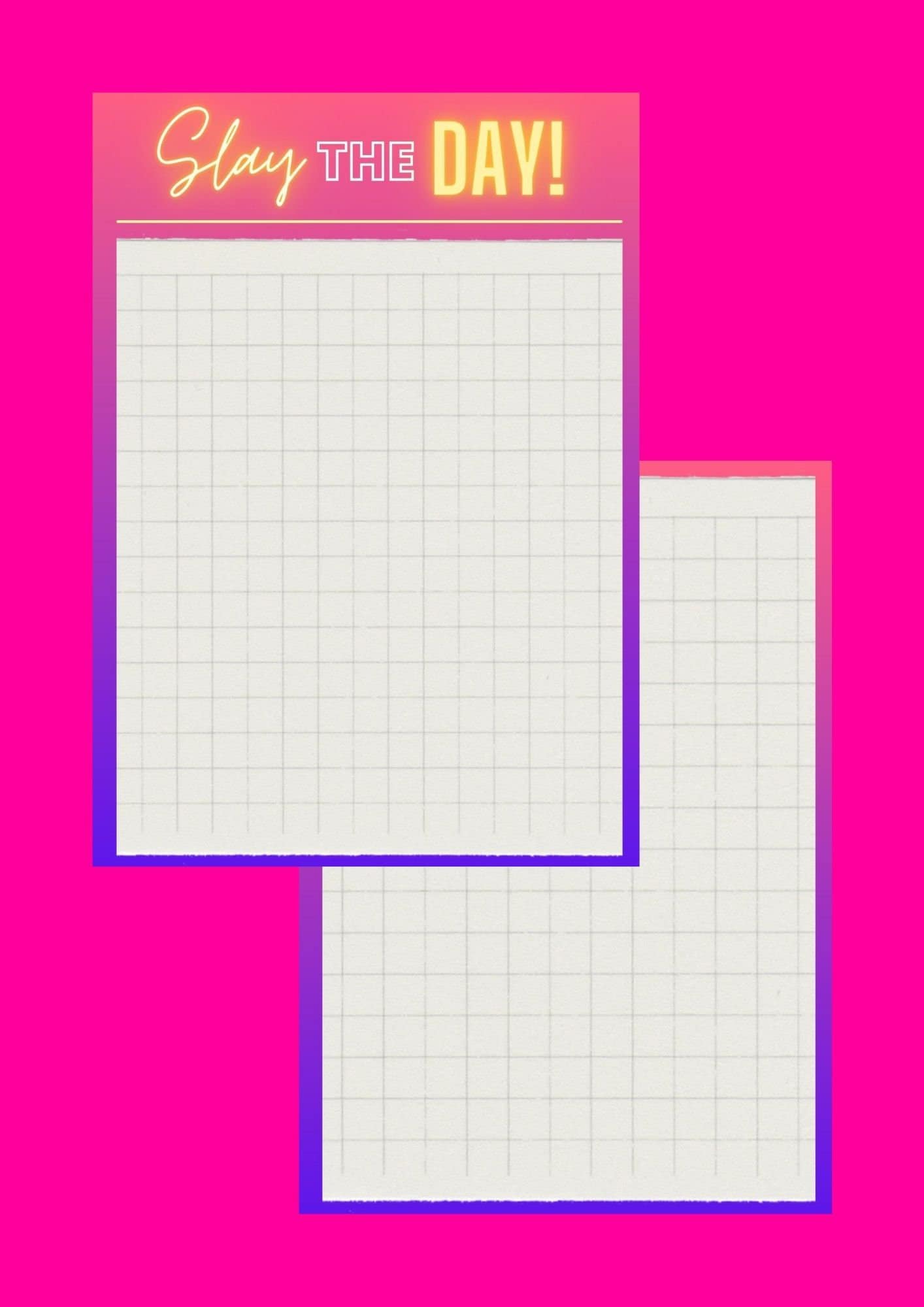 Slay the Day, Glowy-themed Notes Template - Etsy