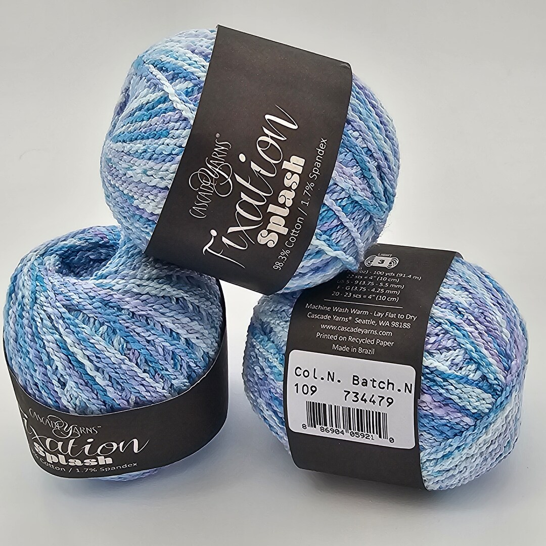 Cascade Fixation Splash Yarn 3 Skeins in Hydrangea Beautiful Shades of ...