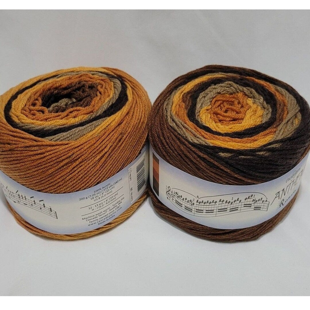 Soft Beautiful Yarn, 2 Cakes Cascade Rondo-autumn, Yarn for Cosplay ...