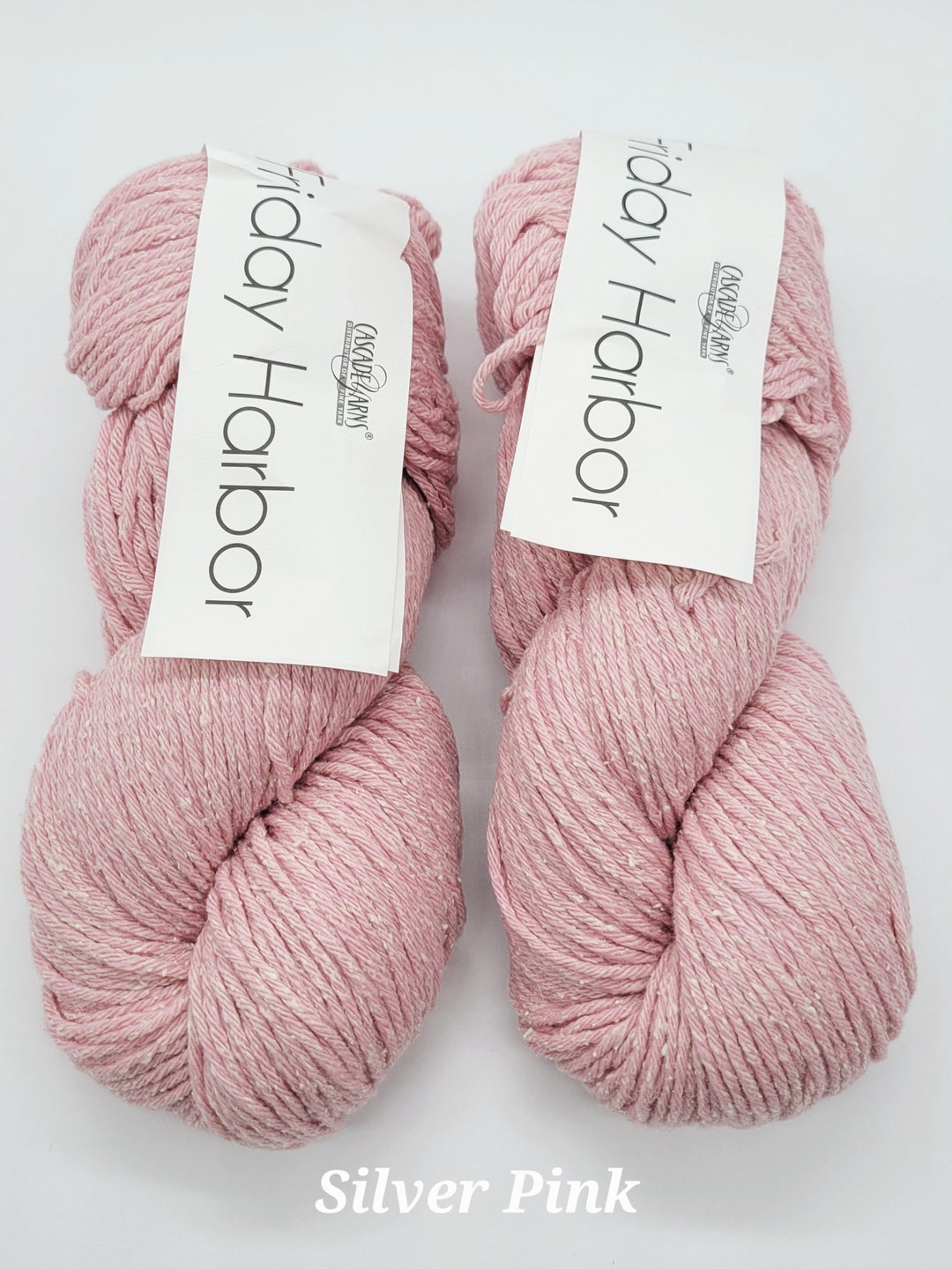 Silk Yarn, Beautiful Soft Pink Yarn, Cascade Friday Harbor 2 in Silver ...