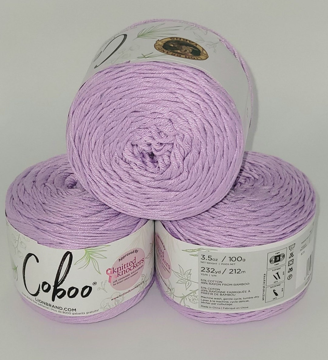 Soft Bamboo Cotton Yarn 3 Coboo in Lilac for All Your Projects Shawls ...