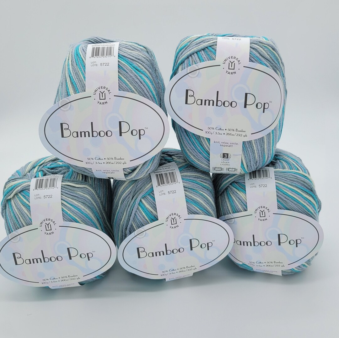 Beautiful Bamboo Pop Yarn 5 in Frosty Morning, Bamboo Cotton Yarn, Soft ...