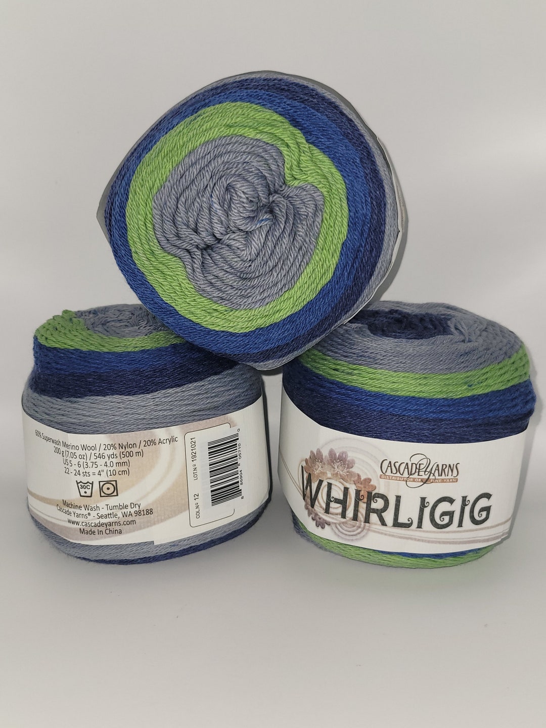 Cascade Whirligig Merino Blend Wool Yarn 3 in Seattle Soft Blankets ...