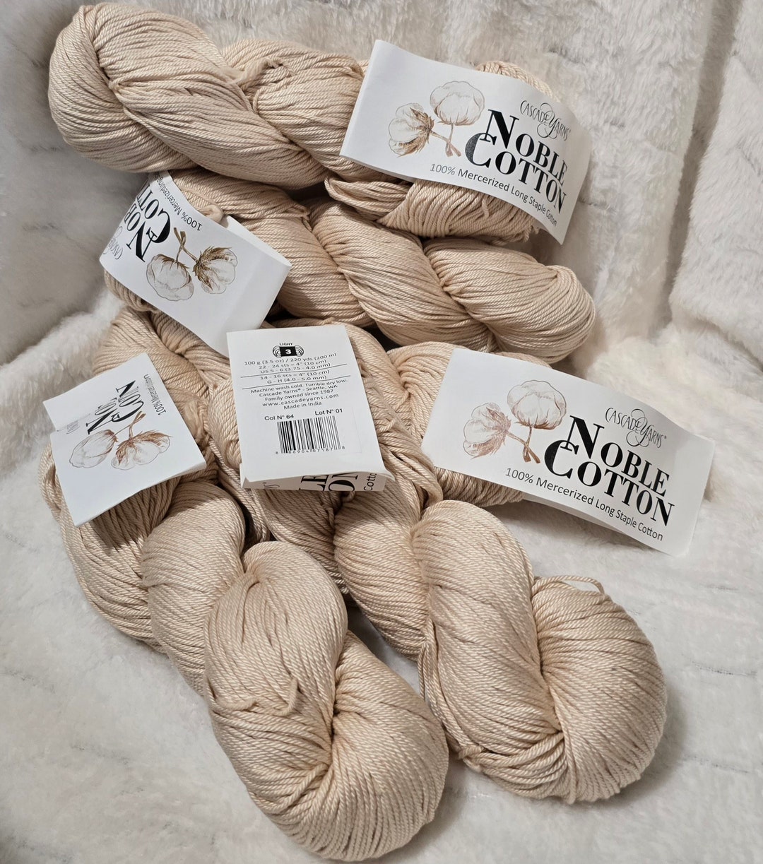Cascade Noble Cotton Yarn 5 in Peach Dust Top-quality Cotton for Summer ...