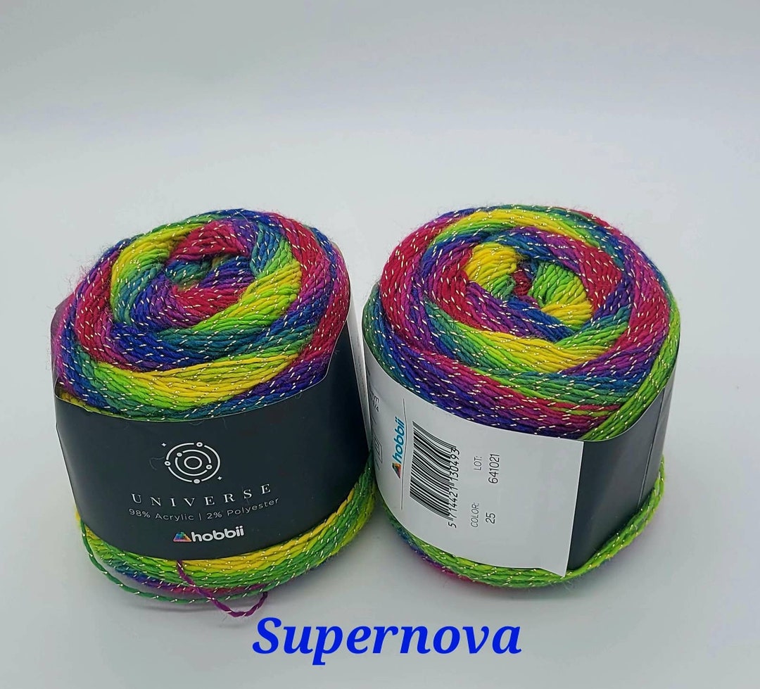 Universe Yarn Lot of 2 Cakes in Supernova Fine Knitting Yarn for Shawls ...