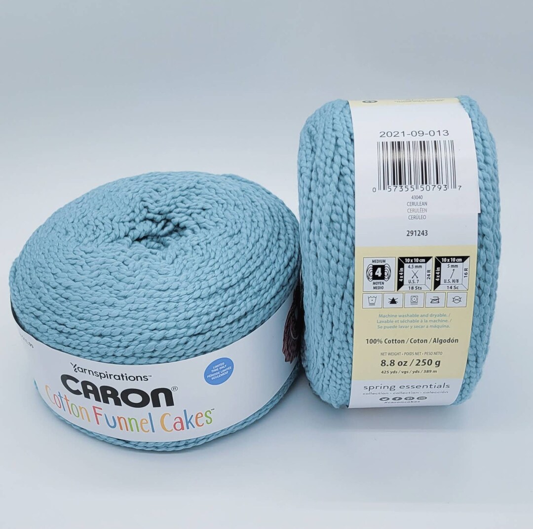 Caron Cotton Funnel Cakes-2 Cerulean Beautiful Blue Colorway for All ...