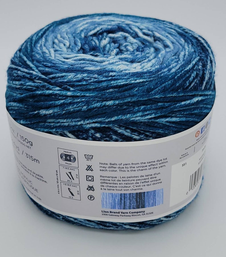 Blues Yarn 3 Cakes Mandala Ombre in Harmony Melinas Crafts Soft ...