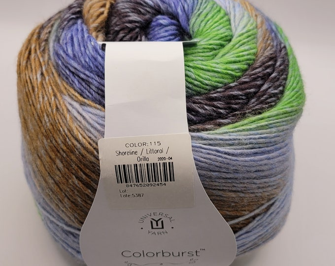 Gorgeous Yarn 1 Colorburst Cake in Aurora Borealis, Merino Wool Yarn ...