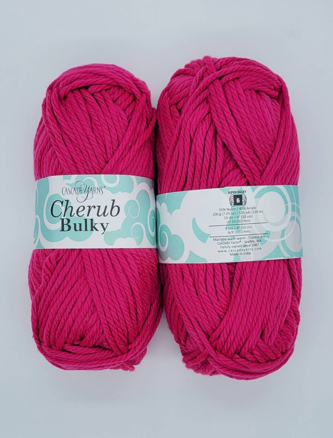 Super Bulky Hot Pink Yarn 2 Cascade Cherub Bulky Sangria Thick Soft ...