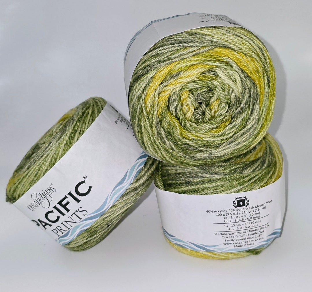 Pacific Prints by Cascade 3 in Leaf Beautiful Soft Yarn Merino Wool ...