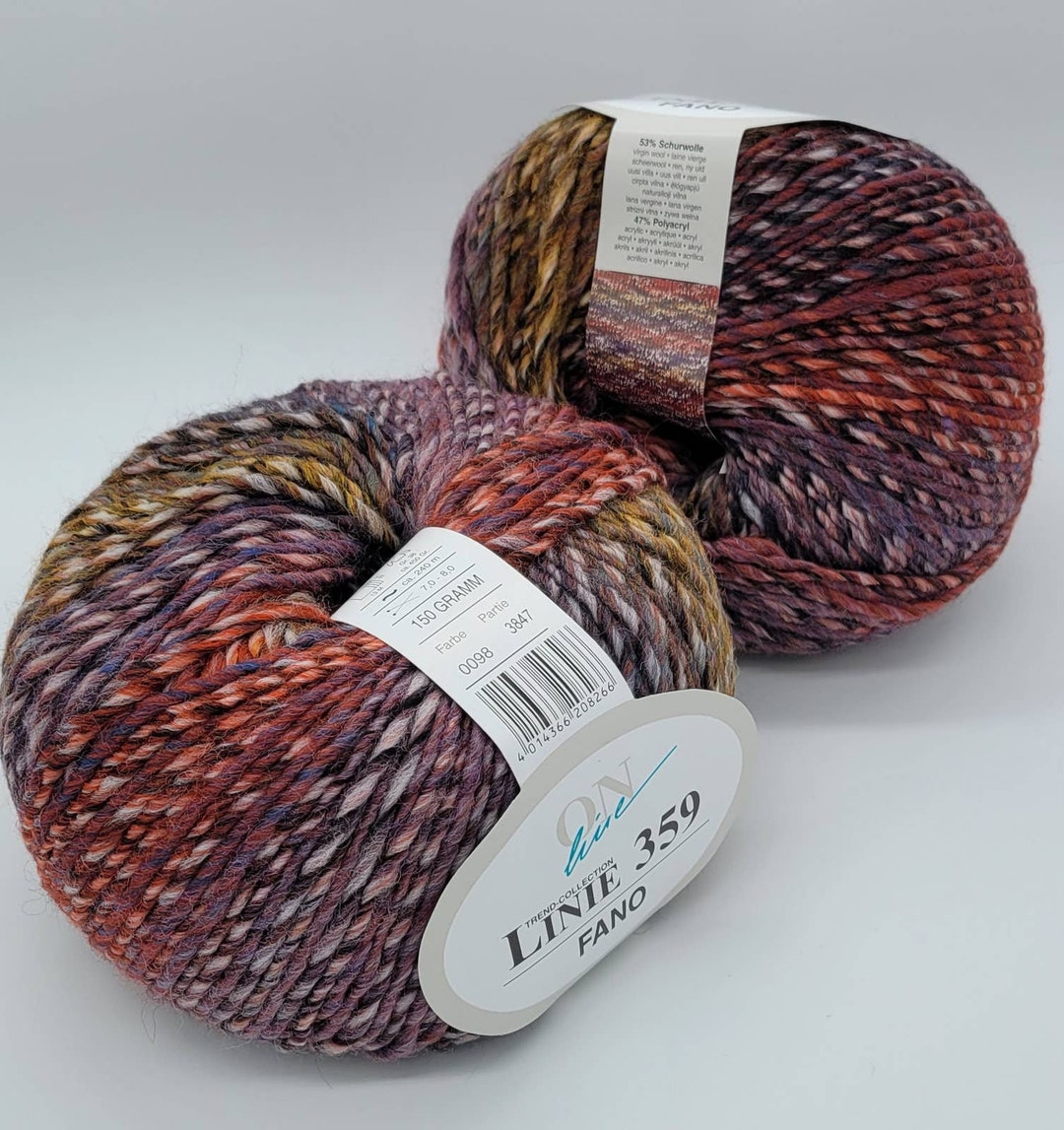 Italian Virgin Wool Bulky Yarn 2 Skeins Online Linie 359 Fano Color 98 ...
