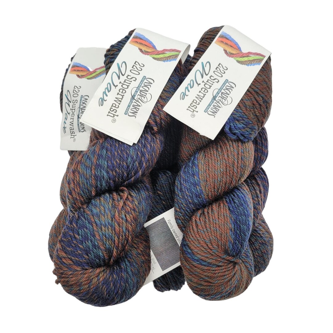 Wool Yarn 5 Hanks Cascade 220 Superwash Wave in Dusk #115 Top Quality ...