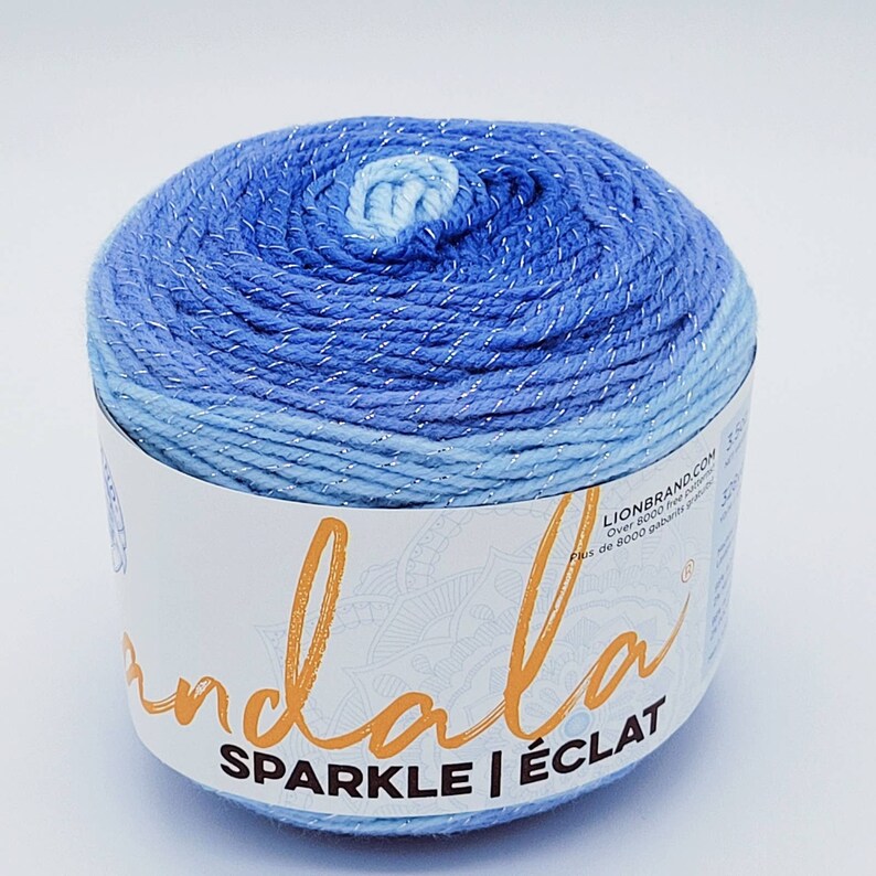 Blue Sparkle Yarn for All Your Projects Mandala Sparkle 3 in - Etsy