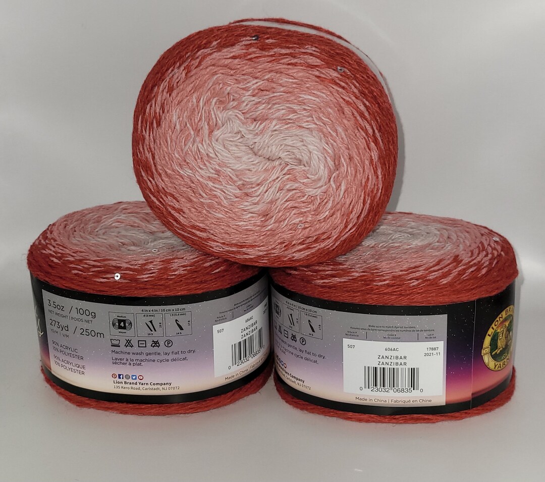 Sunset Nights Zanzibar Yarn 3 Pack, Soft Yarn With Sequins, Beautiful ...