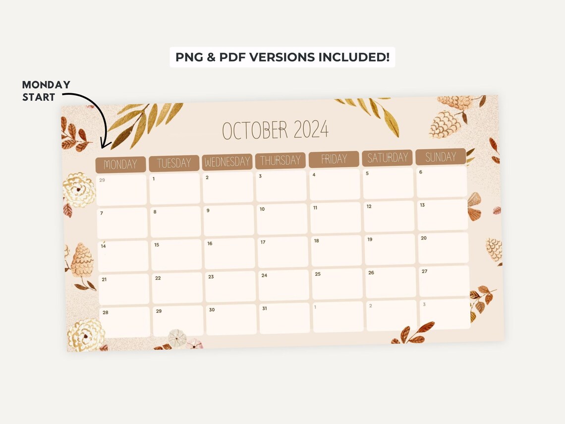 Editable OCTOBER 2024 DIGITAL Calendar, Halloween, Homeschool Planner ...
