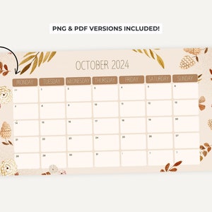 Editable OCTOBER 2024 DIGITAL Calendar, Halloween, Homeschool Planner ...