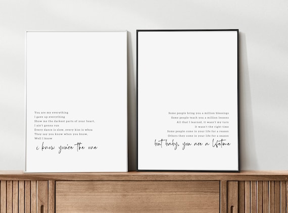 Lifetime Song Lyrics DIGITAL FILE ONLY Wedding Lyrics - Etsy