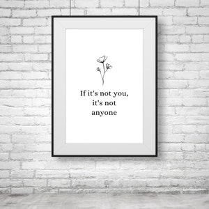 Anyone - Song Lyric Poster | DIGITAL DOWNLOAD ONLY | If It's Not You ...
