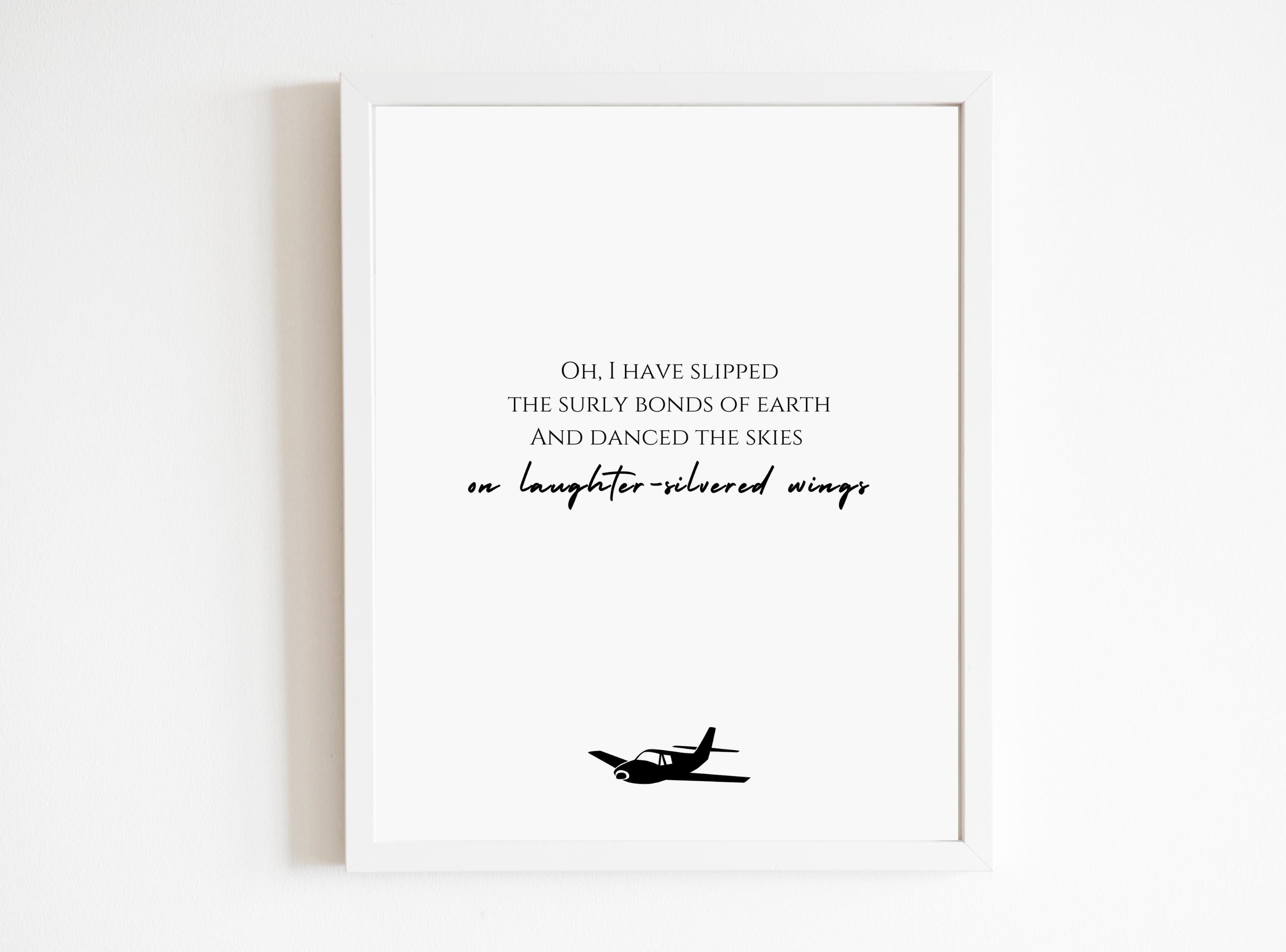 Oh I Have Slipped the Surly Bonds of Earth | High Flight Poem | DIGITAL ...