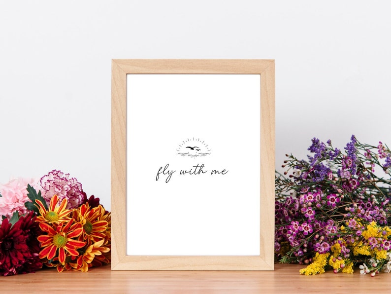 Fly With Me Song Lyrics Poster | DIGITAL DOWNLOAD ONLY | Poster Print ...