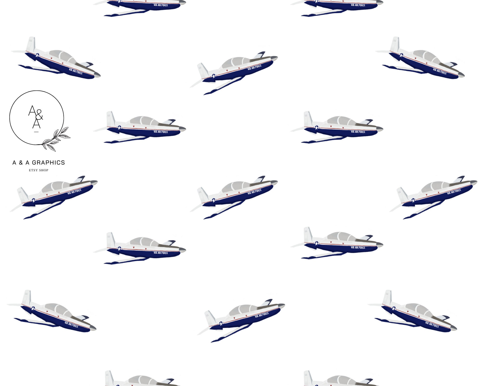 T6 Texan Seamless Pattern | Air Force Pattern | Digital Download File ...
