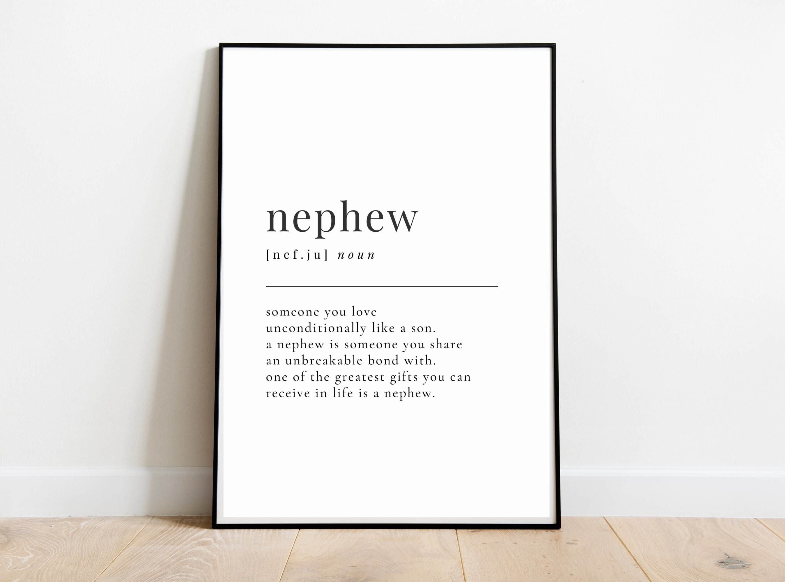 Nephew Quote Definition | DIGITAL DOWNLOAD ONLY | Gift for Nephew ...